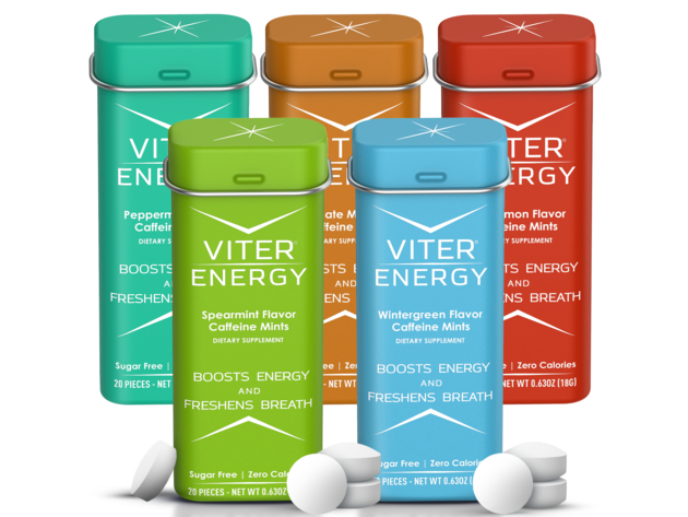 Viter Energy Caffeine Mints - 5 Flavor Variety Pack | theChive University