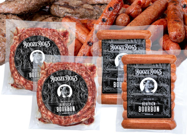 Booze Dogs Bluetick Bourbon Burger & Hot Dog Combo (4Lbs) | StackSocial