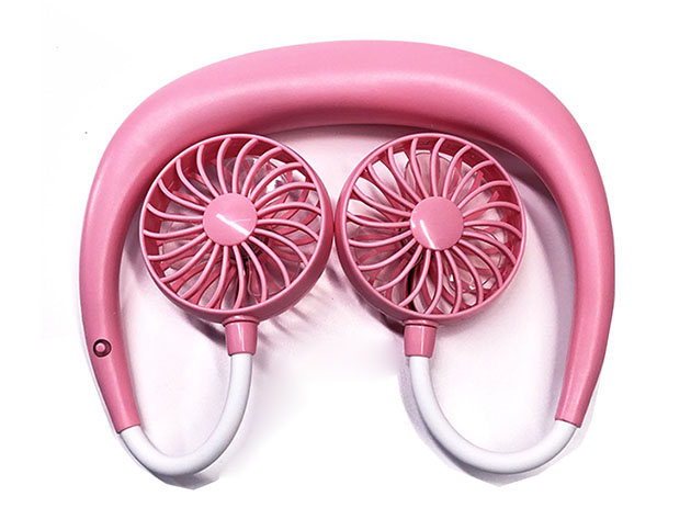 Beat The Heat Double Cool Cordless Mini Collar Fan (Pink) | theChive ...