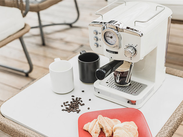 Lafeeca Espresso Machine with Milk Frother Steam Wand (Beige) | Joyus