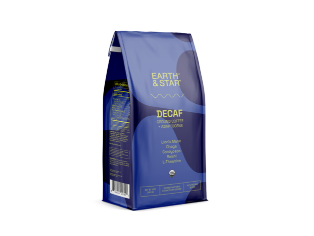 Decaf Ground Coffee + Adaptogens by Earth & Star | Raw Story
