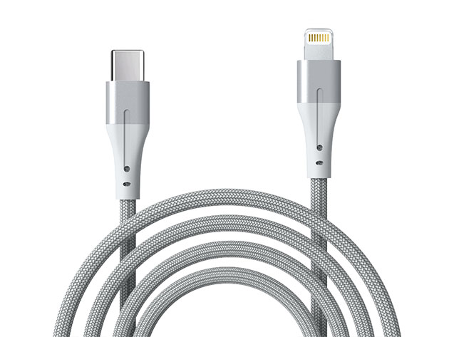 Braided MFI Certified USB-C to Lightning Cable 2M (White) | Entrepreneur