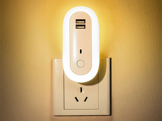 Oval Remote Control Dual USB Socket Night Light | StackSocial