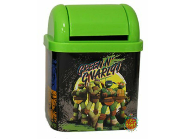 Teenage Mutant Ninja Turtles Desktop Waste Bin Tin - "Green N' Gnarly ...