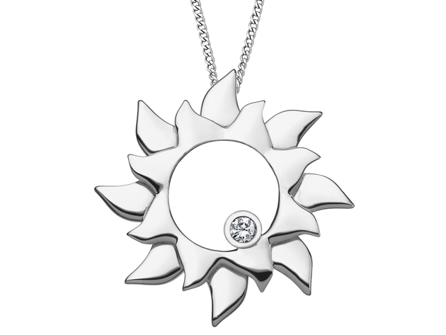 Sterling Silver Sun Charm Pendant Necklace with Chain | StackSocial