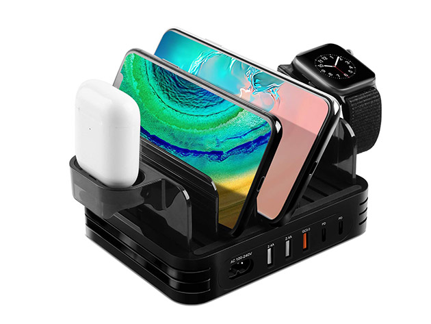 iPM 3-in-1 Desktop Charging Stand 5-Port USB Charging Station | StackSocial