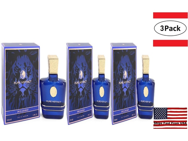 3 Pack Swiss Arabian Pure Instinct by Swiss Arabian Eau De Parfum Spray ... 3 Pack Swiss Arabian Pure Instinct by Swiss Arabian Eau De Parfum Spray ...