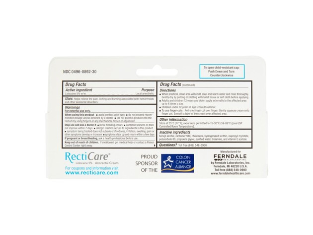 RectiCare Lidocaine 5% Anorectal Rapid Action Relief From Pain, Burn ...