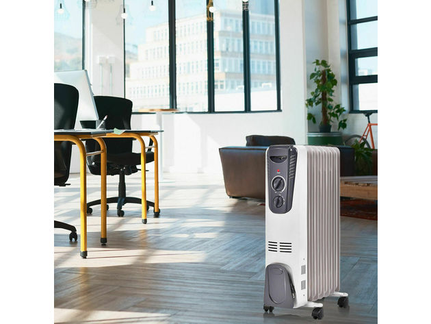 Costway 1500W Electric Oil Filled Radiator Space Heater 5.7 Fin ...