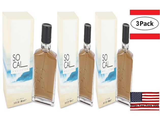 3 Pack Hollister So Cal by Hollister Eau De Cologne Spray 3.4 oz for ...