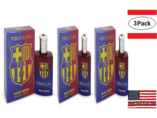 3 Pack FC Barcelona by Air Val International Eau De Toilette Spray 3.4 ...