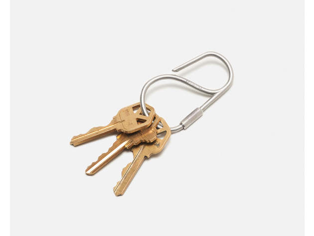 Offset Keyring - Stainless Steel | ClickOnDetroit