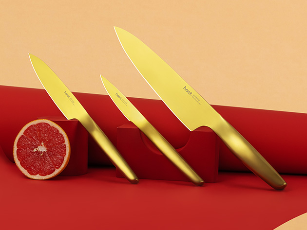 Hast Edition Series Matrix Powder Steel 4-Piece Gold Knife Set ...