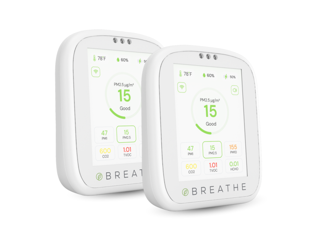 BREATHE Airmonitor Plus Smart Air Quality Monitor (2-Pack) | StackSocial