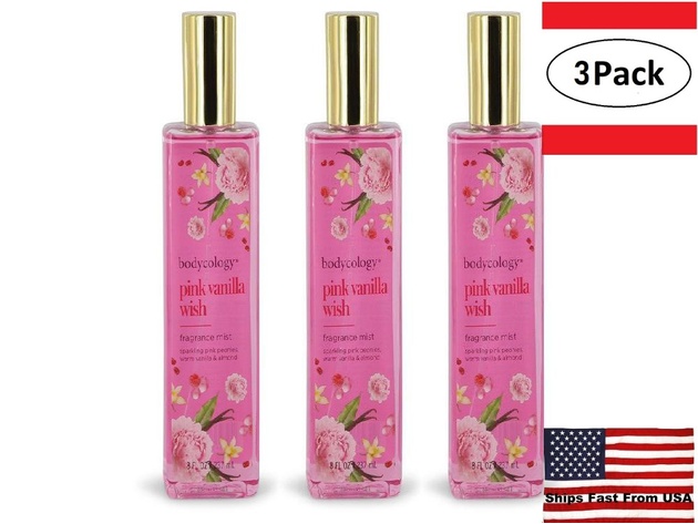 3 Pack Bodycology Pink Vanilla Wish by Bodycology Fragrance Mist Spray ...
