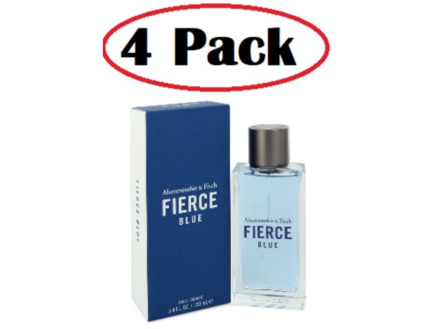 4 Pack of Fierce Blue by Abercrombie & Fitch Cologne Spray 3.4 oz ...