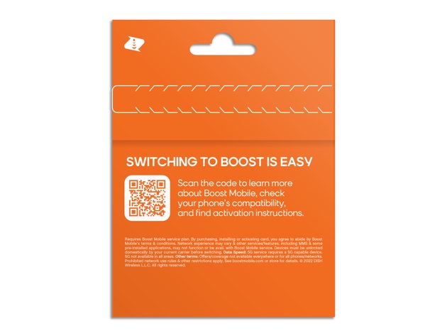 Boost Mobile Prepaid 3 Month Plan Unlimited Talk Text 5GB 5G 4G 