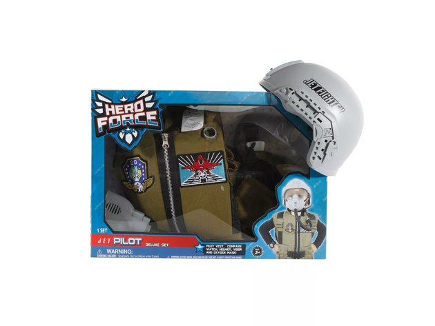 Hero Force Jet Pilot Deluxe Set Includes Vest and Helmet, Polyester ...