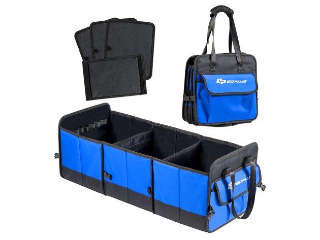 Goplus Car Trunk Organizer Collapsible Multi-Compartments Cargo Storage ...
