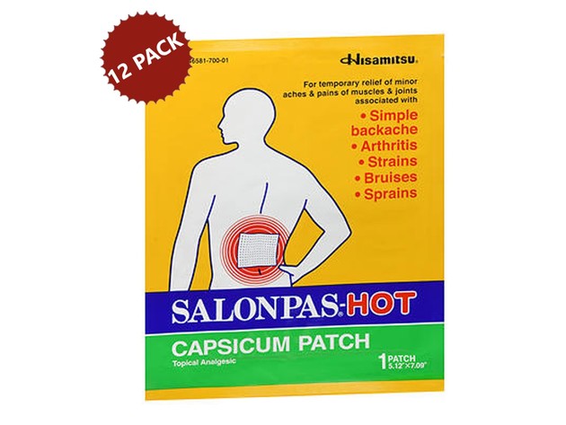 Salonpas-Hot Capsicum Patch for Large Pain Area, Provides Effective ...