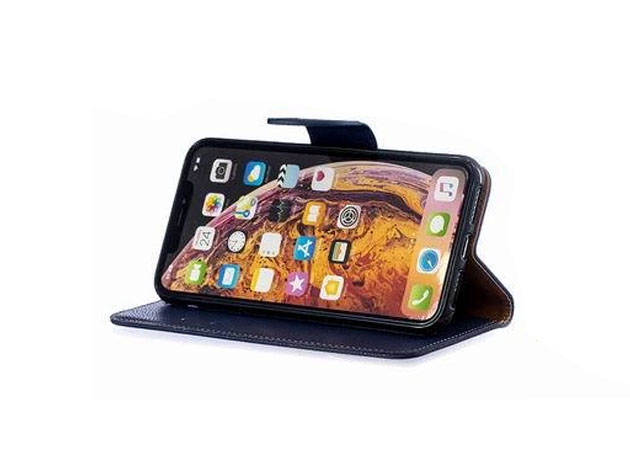 iPM PU Leather Wallet Case for iPhone 11 with Kickstand (Navy ...