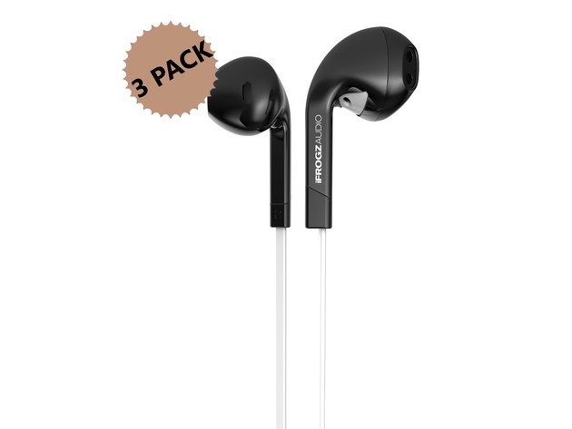 3-PACK iFrogz InTone In-Ear Earbud Headphones with Mic and Noise ...