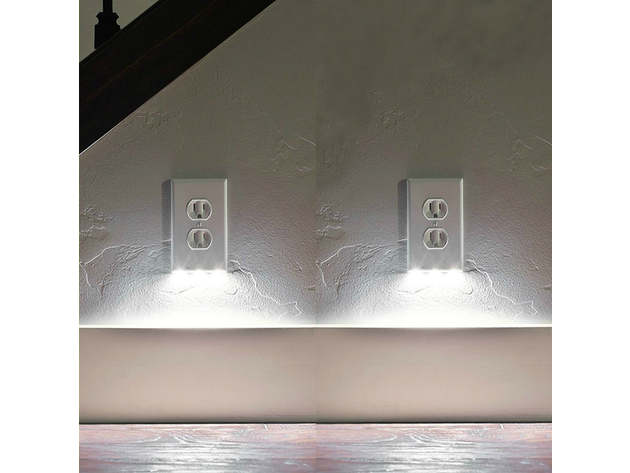Outlet Cover with Built-In LED Night Light (Duplex/Rounded/5-Pack ...