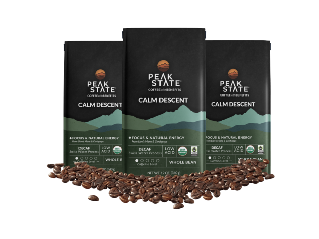 CALM DESCENT Swiss Water Process Decaf - 3 x 12oz Bag (66 Cups) / Whole ...