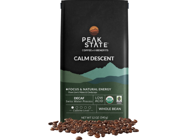CALM DESCENT Swiss Water Process Decaf - 3 x 12oz Bag (66 Cups) / Whole ...