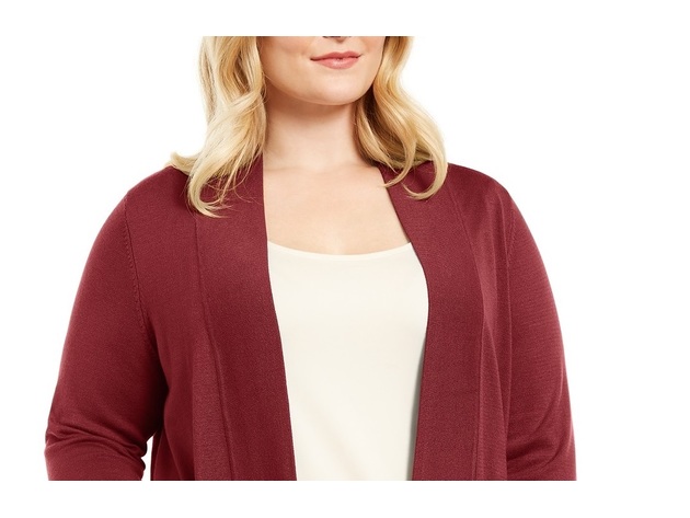 Style & Co Women's Plus Size Ruffled Sweater Red Size Extra Large | Joyus
