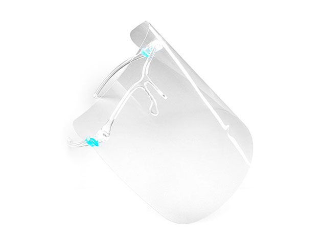 Full Coverage Reusable Safety Face Shield with Glasses Frame (6-Pack ...