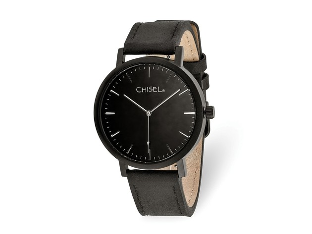 Chisel Mens Matte Black IP-plated Black Dial Watch | StackSocial