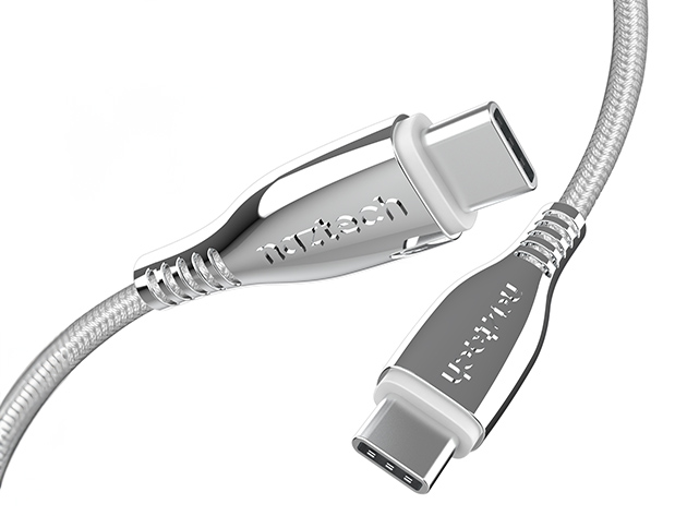 Naztech 6ft Titanium USB-C to USB-C Braided Cable (White) | 9GAG