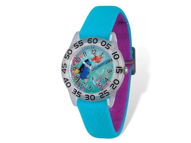 Disney Girls Dory & Nemo Blue Stretch Time Teacher Watch | StackSocial