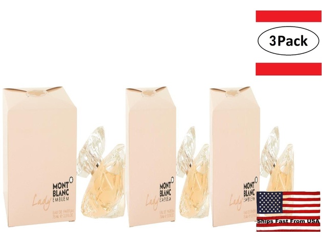 3 Pack Lady Emblem by Mont Blanc Eau De Parfum Spray 2.5 oz for Women ...