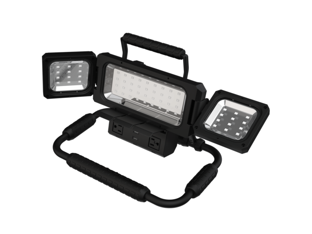 KODA Multidirectional LED Work Light with 120V Outlets and USB Charging ...